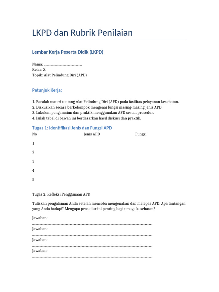 LKPD_dan_Rubrik_APD | PDF