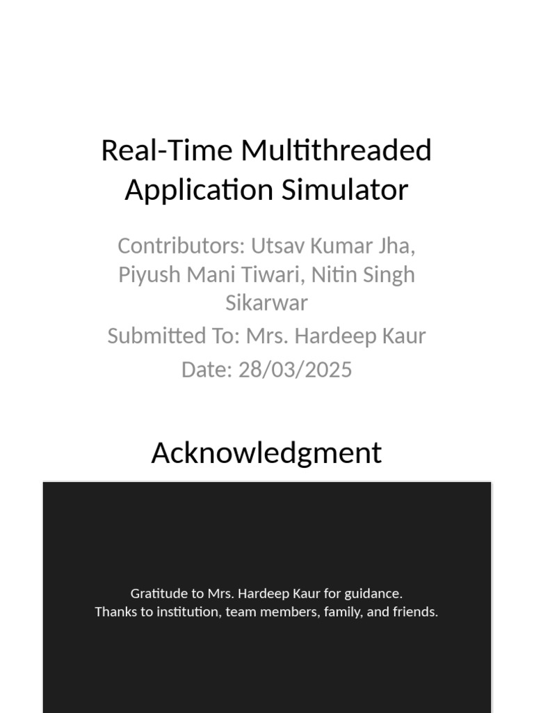 RealTime Multithreaded Application Contrast | PDF