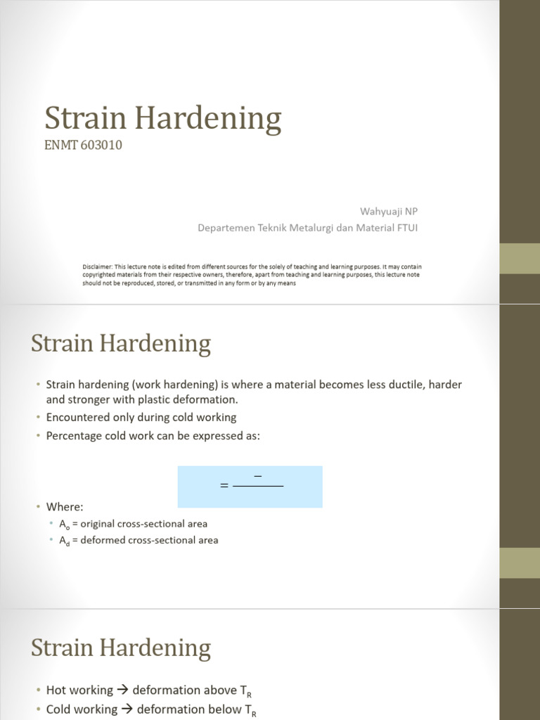 Strain Hardening WNP 2025 | PDF | Deformation (Engineering) | Yield (Engineering)