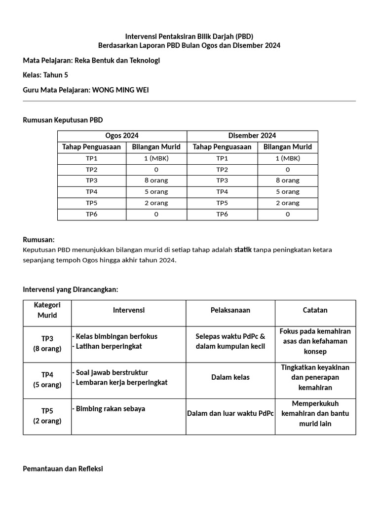 Intervensi PBD RBT | PDF