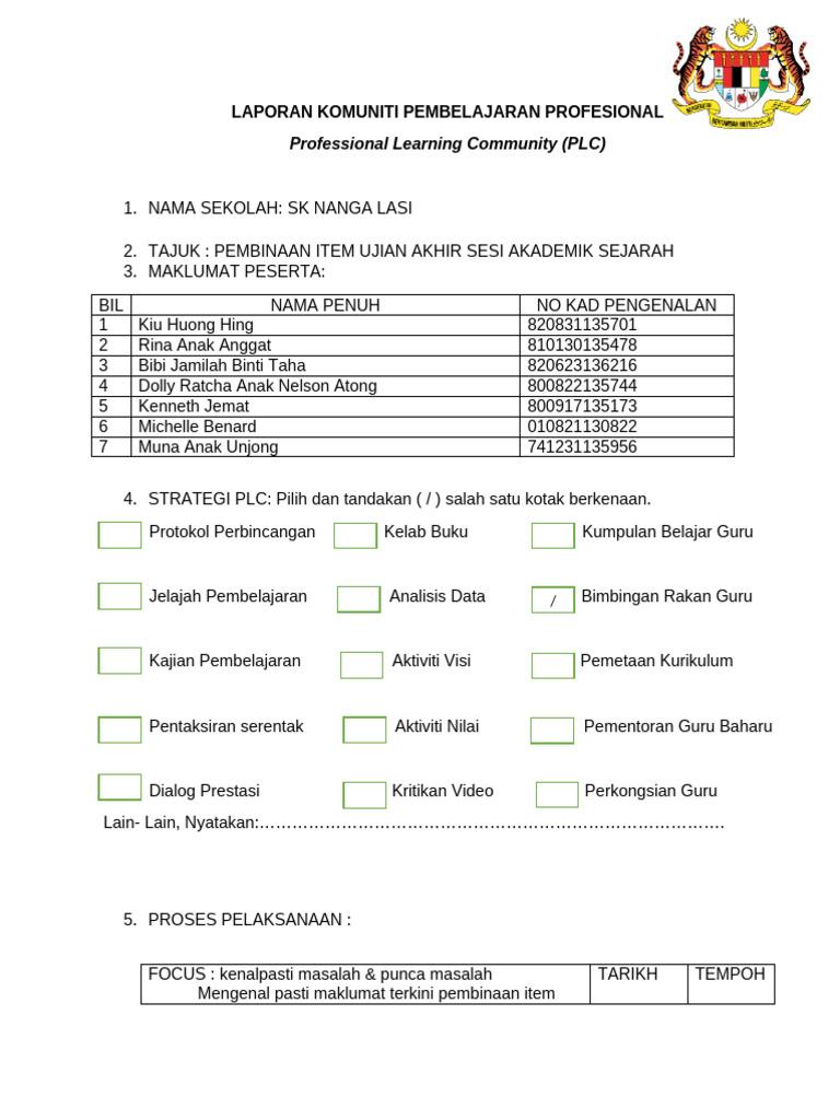 Format Laporan PLC 2023 - 125841 | PDF