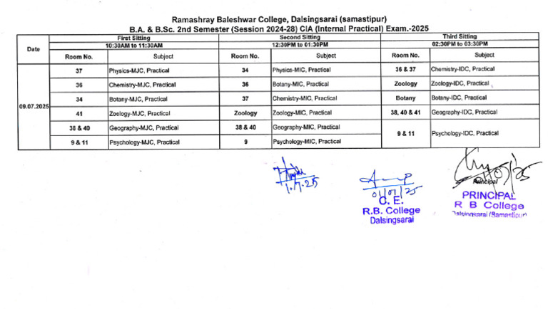 B.A. & B.sc. 2nd Semester (Session 2024-28) CIA (Internal Practical) Examination-2025 | PDF