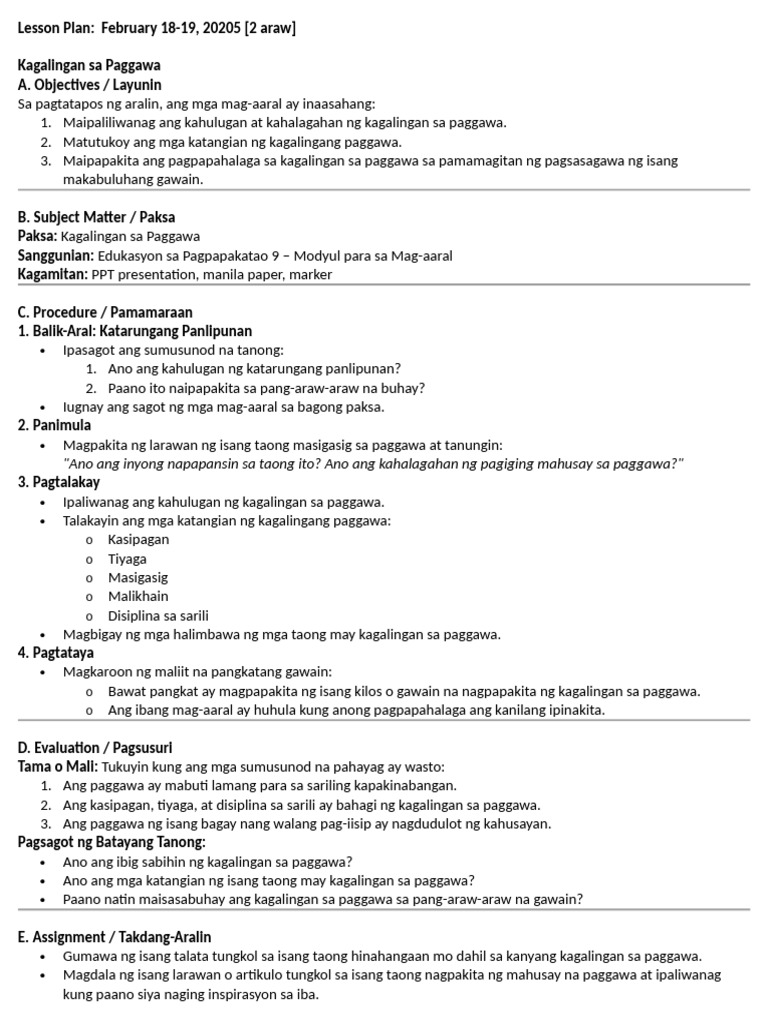 Lesson Plan | PDF