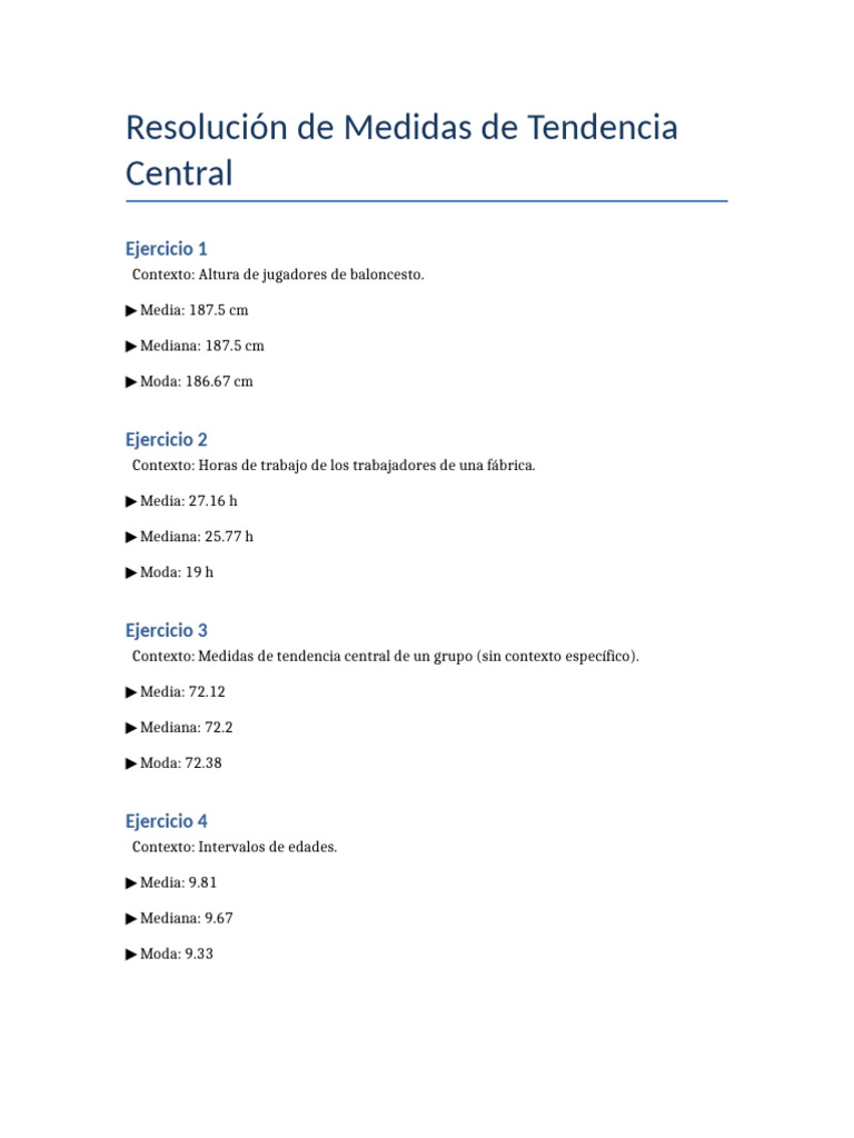 Medidas Tendencia Central Lionel | PDF