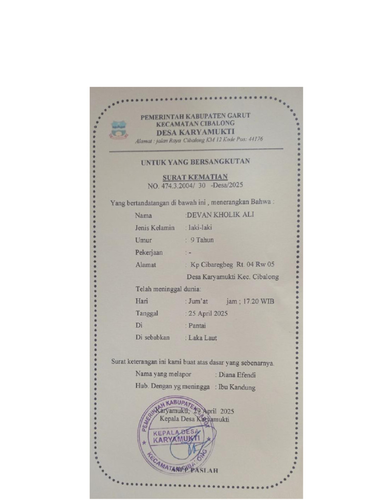 Surat Kuning Devan | PDF