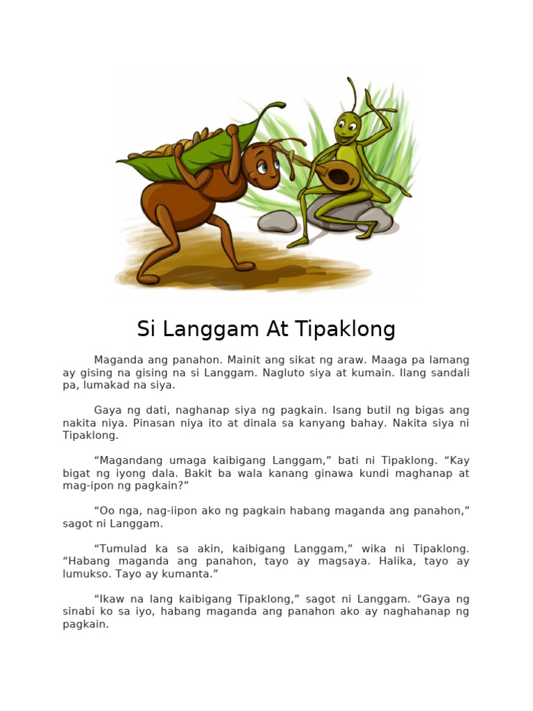 Si Langgam at Tipaklong | PDF