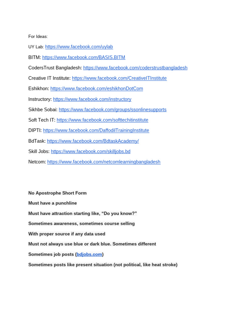 Social Media Post Rules | PDF