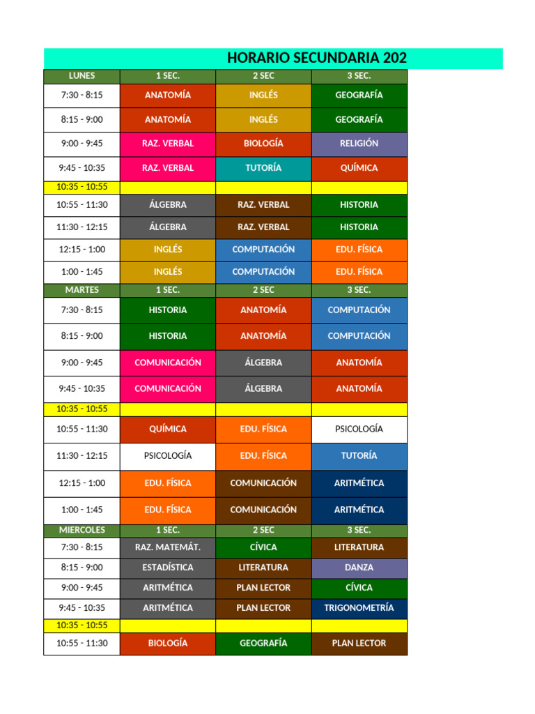 Horario Abril 2025-2 | PDF | Science | Matemáticas
