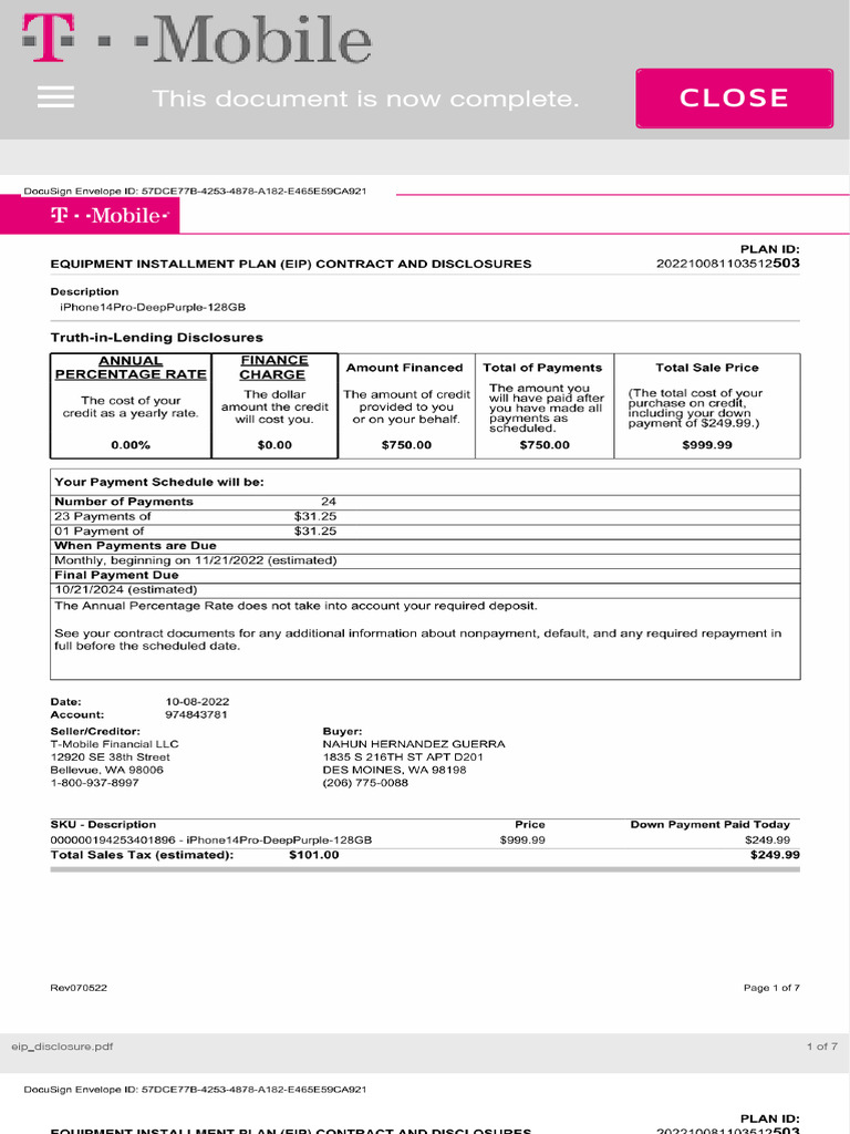 Review and Sign Document(s) DocuSign | PDF