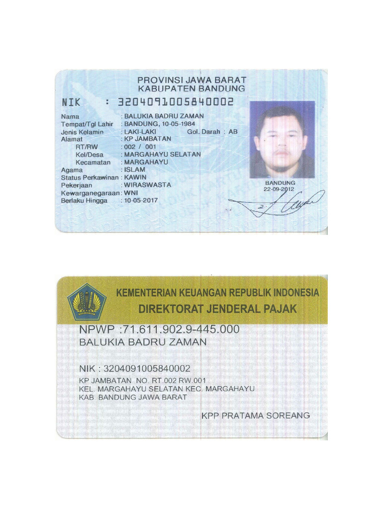 KTP & NPWP | PDF