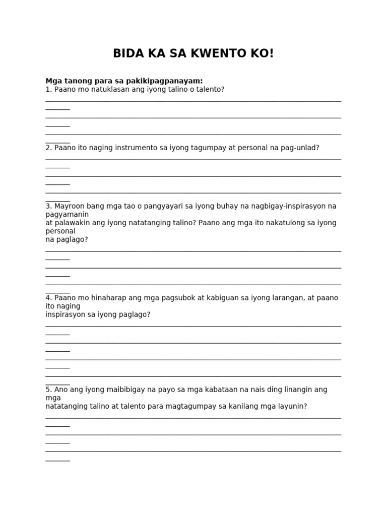 Bida Ka Sa Kwento Ko | PDF