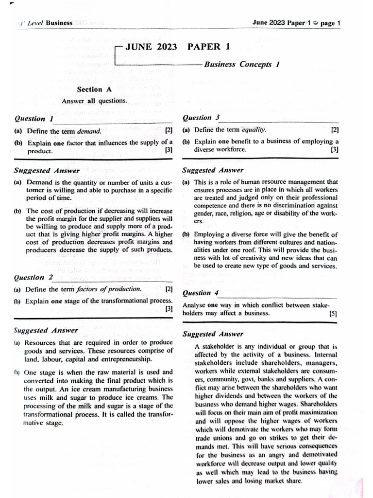 Business AS Level | PDF