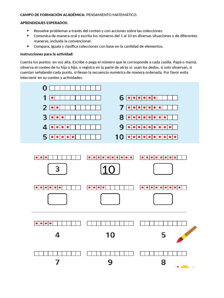 Actividades Pensamiento Matemático 1 DIAGNOSTICO | PDF