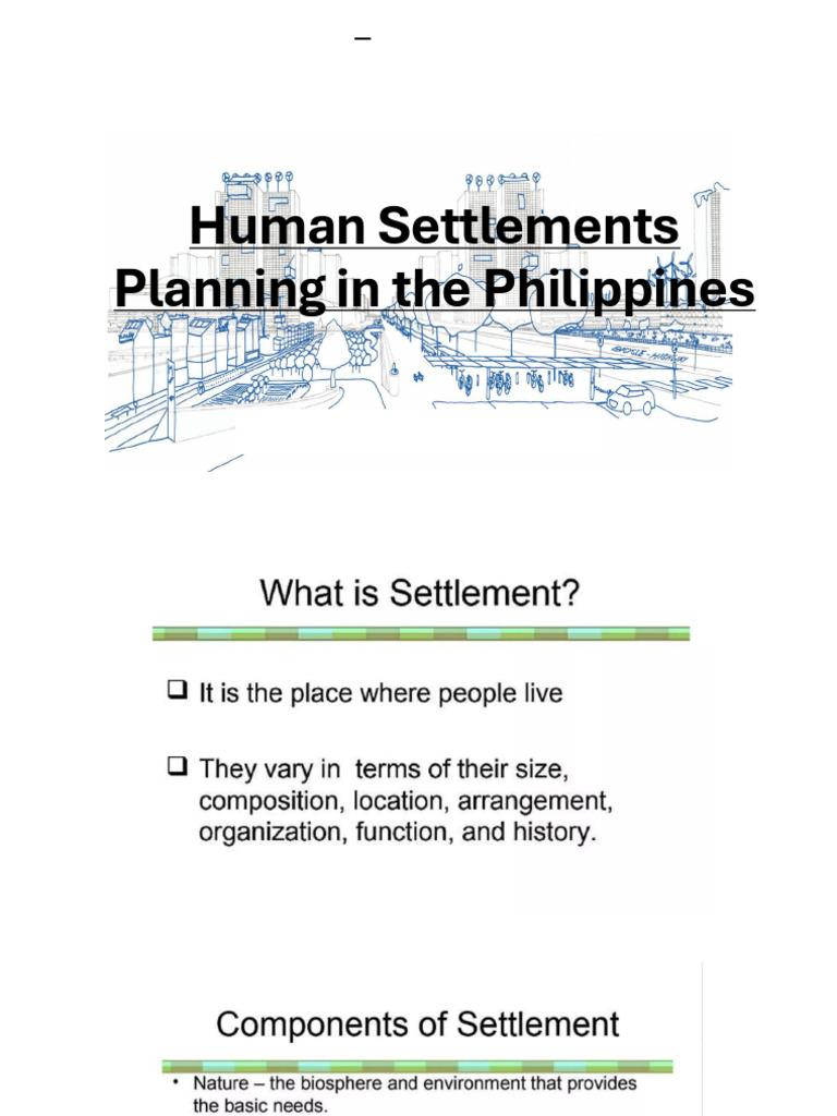 Human Settlements Planning in The Philippines | PDF