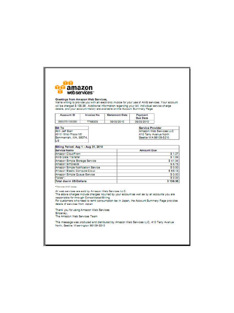 Aws Acct Invoice Jeff Barr 1.Png | PDF