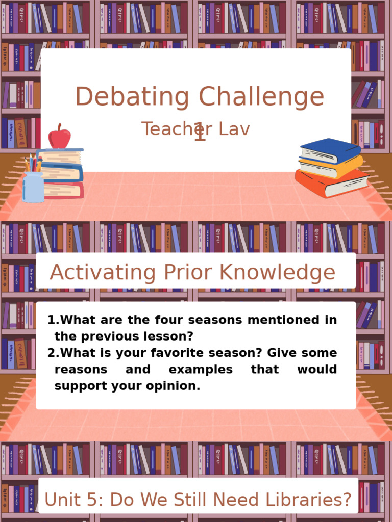 The Role of Libraries in Debate | PDF | Reading Comprehension | Learning