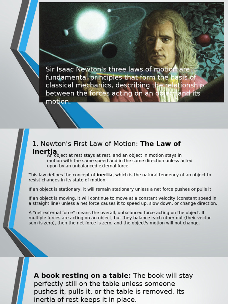 Newtons Law of Motion | PDF | Force | Inertia