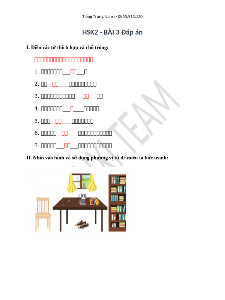 BT Hsk2 Bài 3 (Đáp Án) | PDF