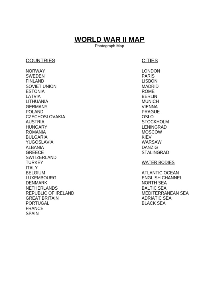 Wwii Map List | PDF