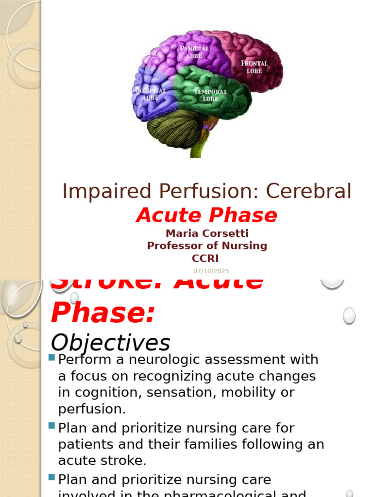 Stroke - Acute Phase - Student's Copy 7-2021 | PDF | Stroke | Ischemia
