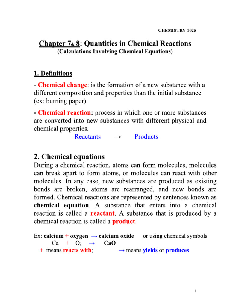 Chemistry 1025-Ch7& Ch.8 | PDF