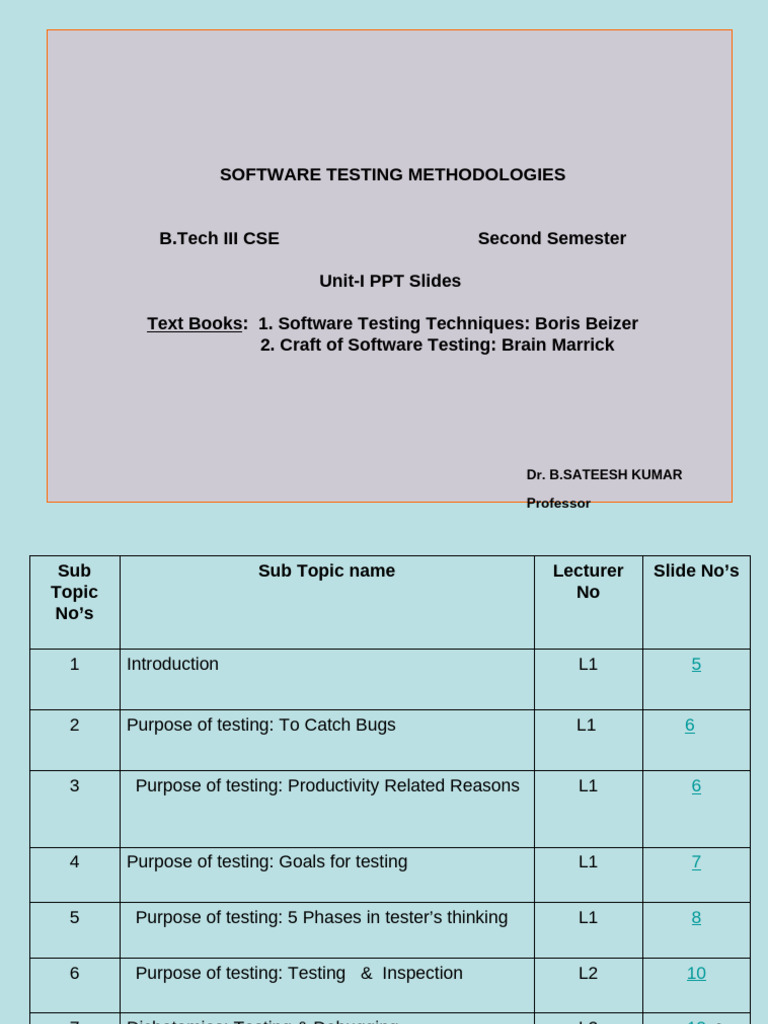 Software Testing Methodologies Overview | PDF | Software Testing ...