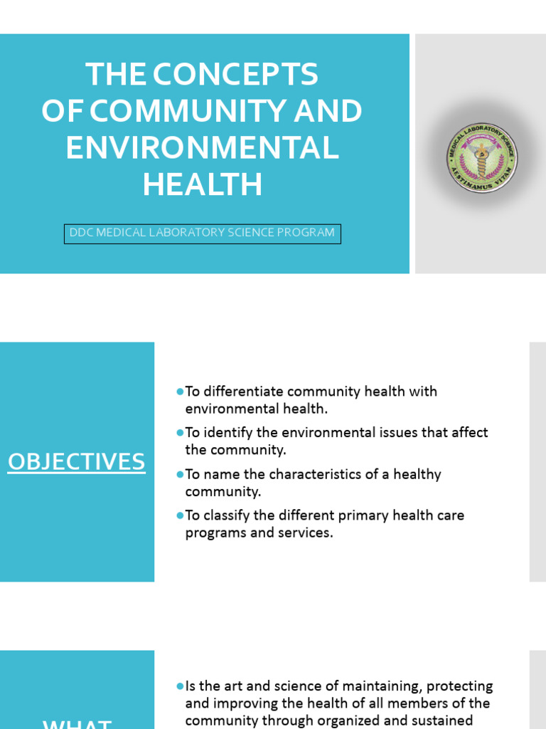The Concepts of Community and Environmental Health | PDF | Natural ...