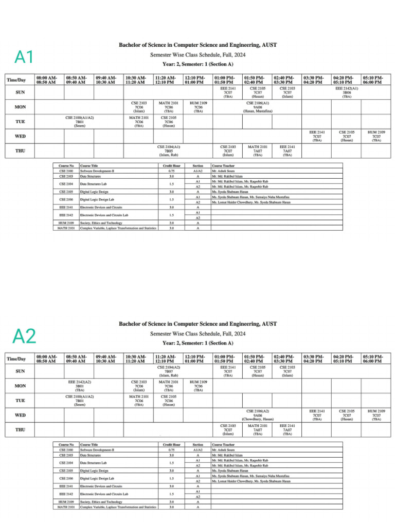 Separated Routines of A1 and A2 | PDF