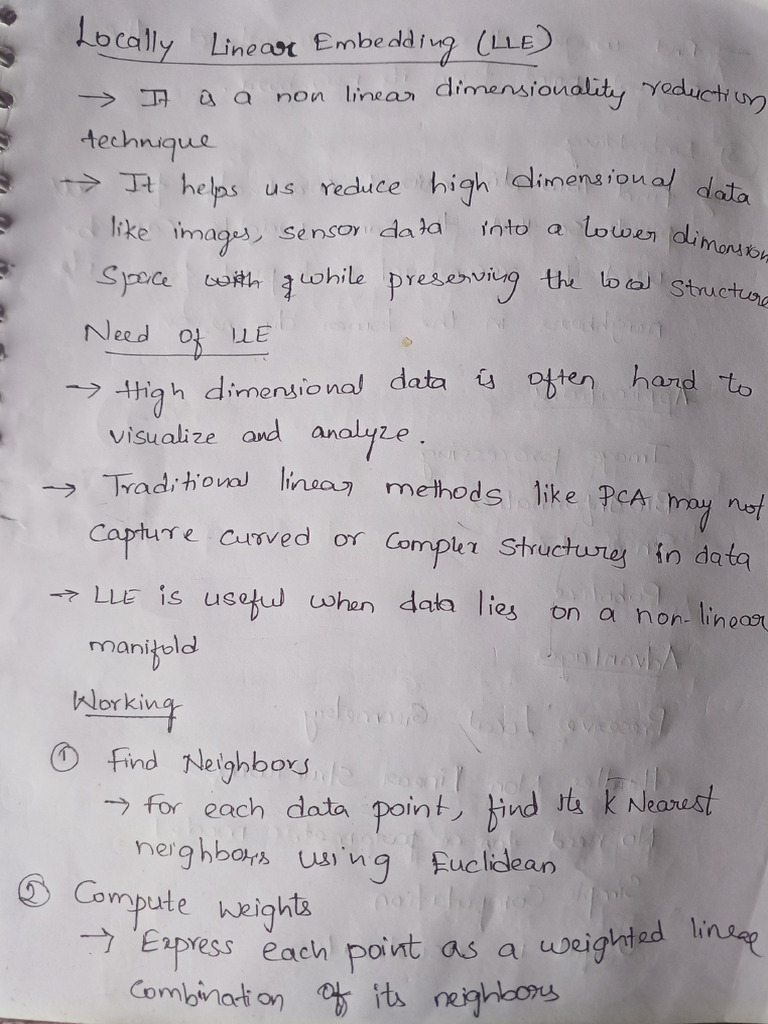 Locally Linear Embedding | PDF