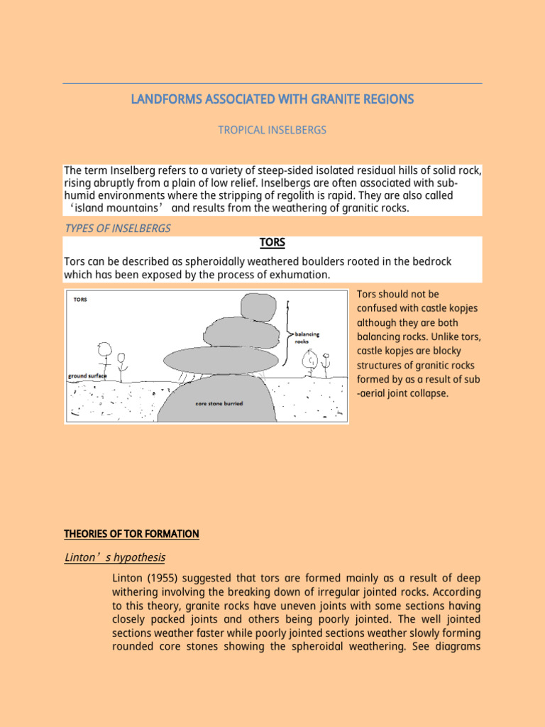 Geography Granite and Limestone Landforms | PDF