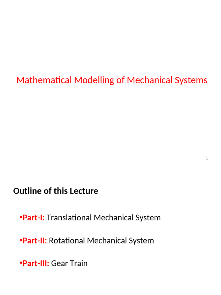 Modelling of Mechanical Systems 2025 | PDF | Gear | Applied And ...