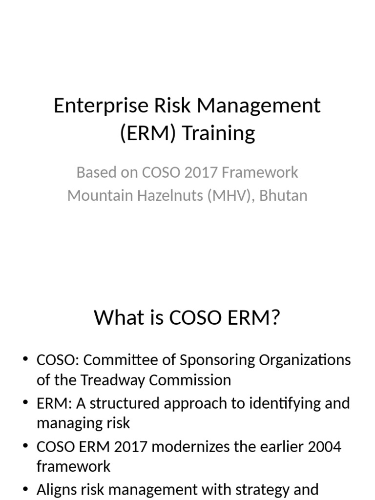 COSO ERM Training for Agribusiness | PDF | Business | Business Economics