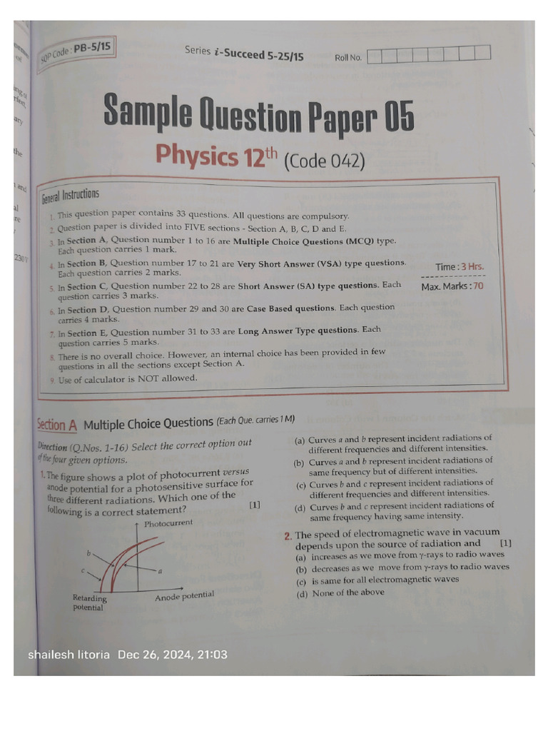 2nd Pre-Board Sample Paper With Solution | PDF