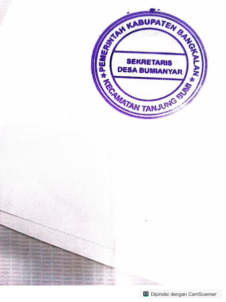 Stempel Sekretaris Desa Bumianyar 1 | PDF