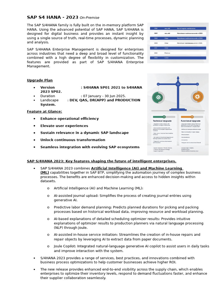 SAP S/4HANA 2023 Upgrade Overview | PDF | Artificial Intelligence ...