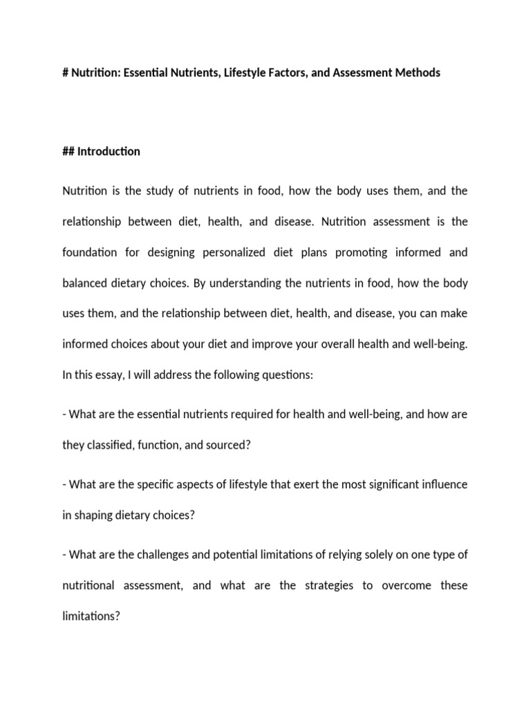 Nutrition Essential Written Assignment | PDF | Nutrients | Carbohydrates