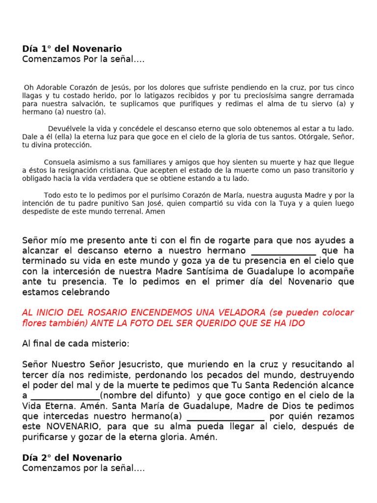 Novenario para Difuntos Esquema | PDF | Salvación | María, madre de Jesús