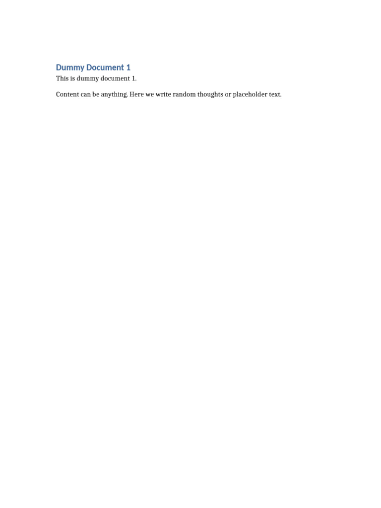 Dummy Doc 1 | PDF