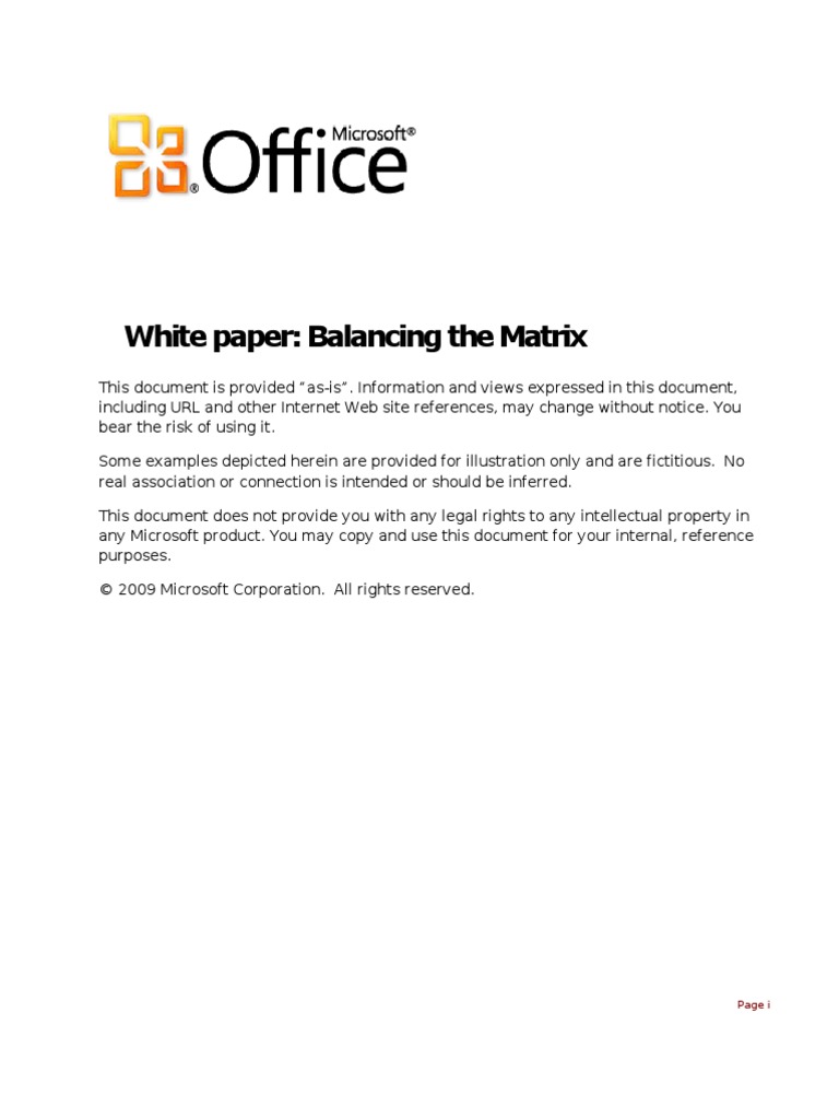 Balancing The Matrix | PDF | Project Management | Server (Computing)