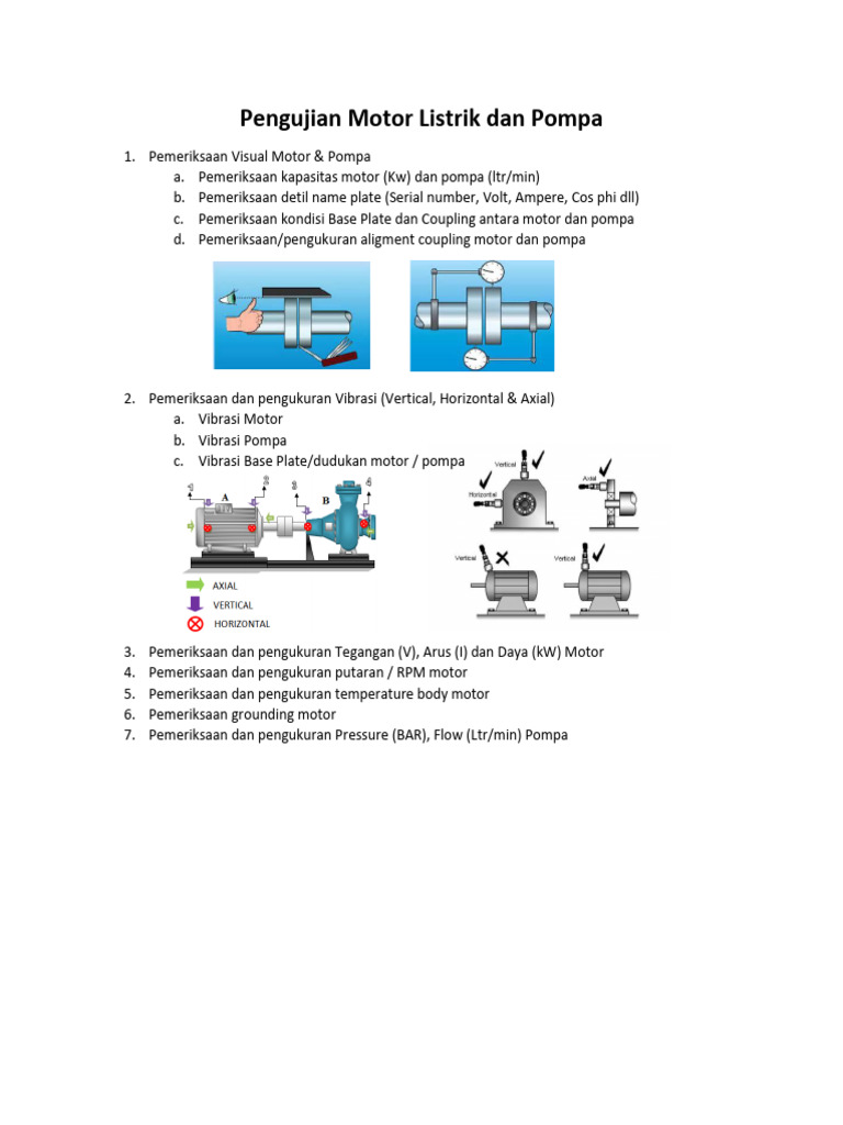 Pengujian Motor dan Pompa Listrik | PDF