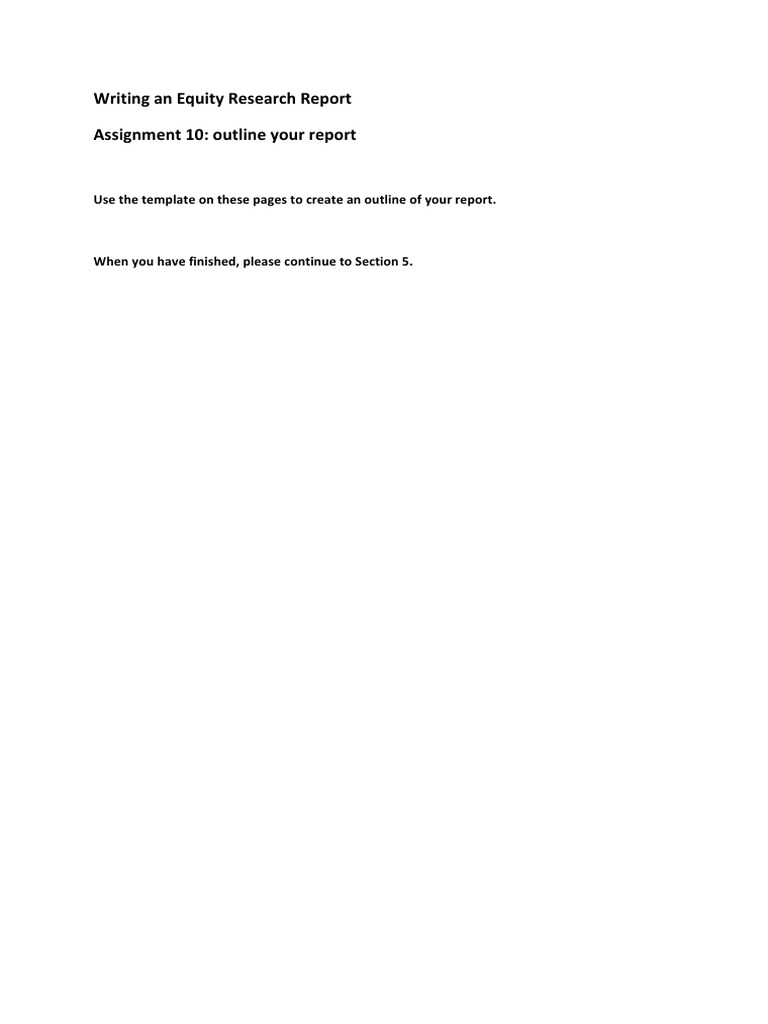 Writing+an+Equity+Research+Report Assignment 10 | PDF