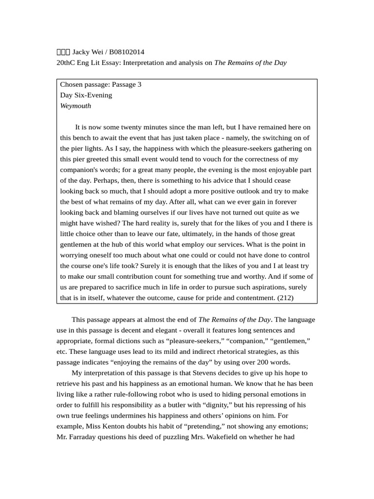 Stevens' Dilemma: Emotions vs. Duty | PDF
