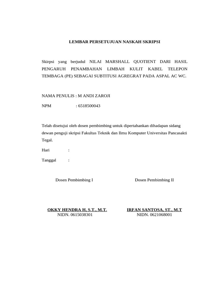 Nilai Marshall Quotient Aspal AC WC | PDF