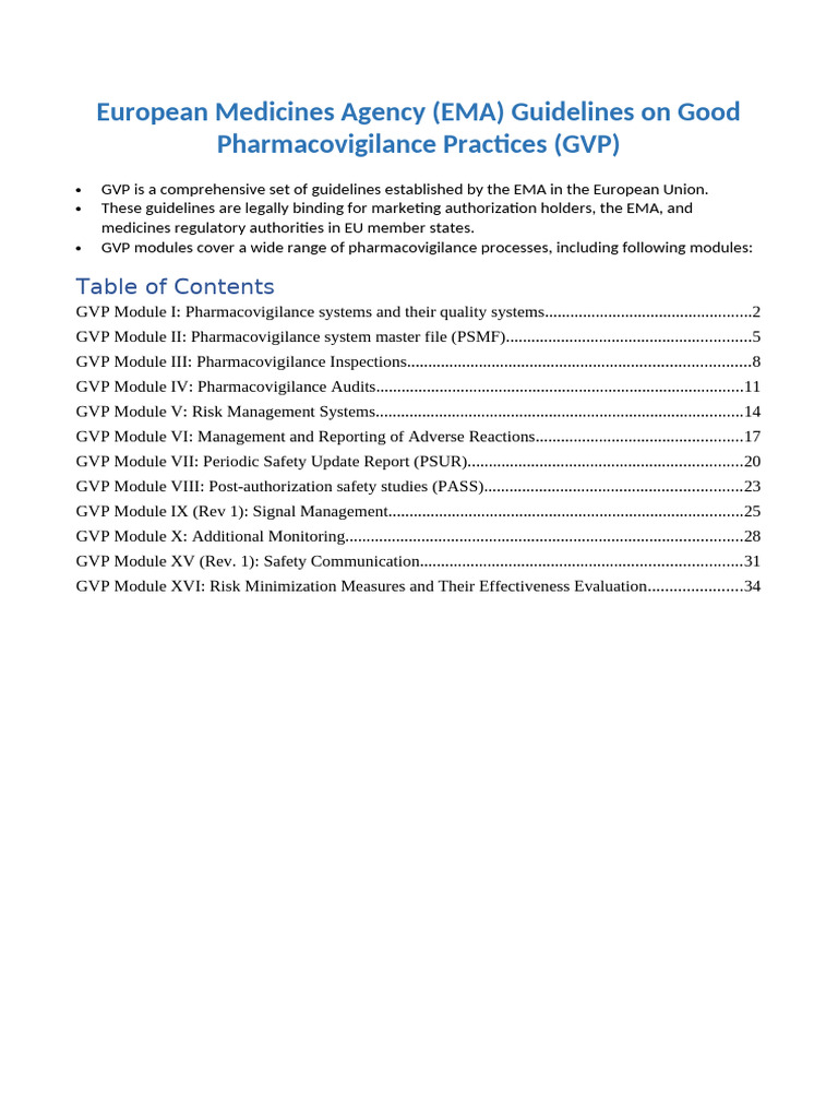 Ema GVP | PDF | Pharmacovigilance | Audit