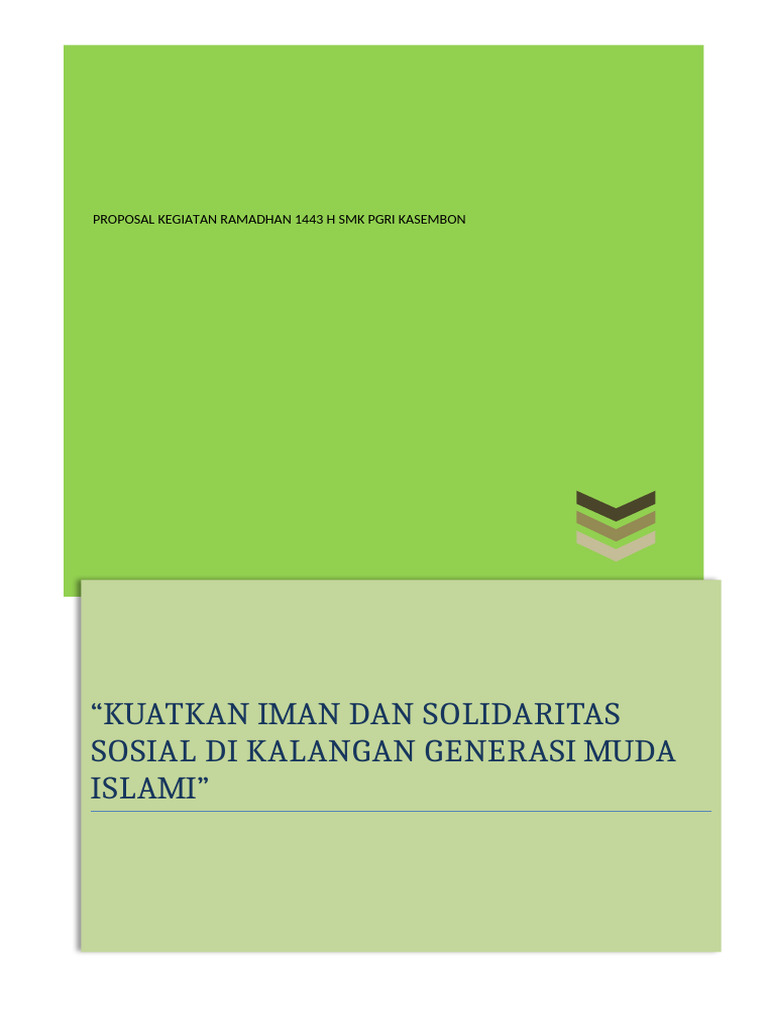 Proposal Kegiatan Ramadhan 1443 H SMK Pgri Kasembon | PDF