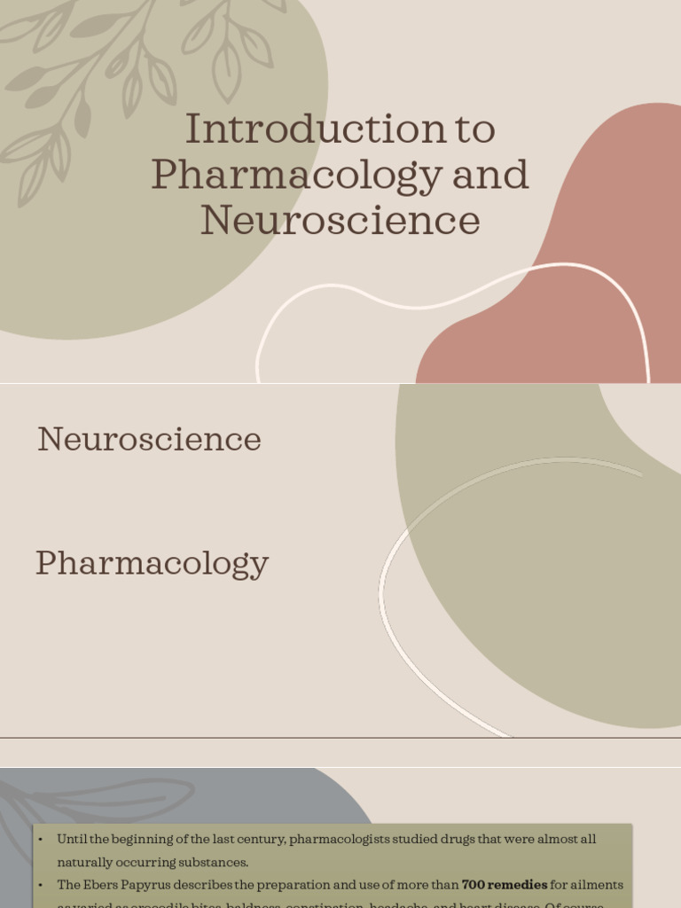 Introduction To Pharmacology and Neuroscience | PDF | Pharmacology | Drug Metabolism