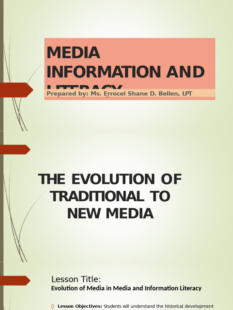 Lesson 2 - Evolution of Media | PDF