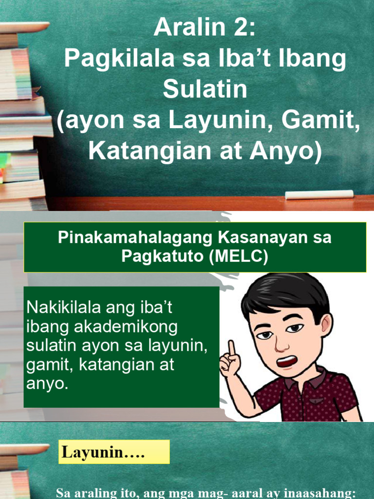 Aralin 2 Pagkilala NG Ibat Ibang Sulatin Ayon Sa Layunin Gamit ...