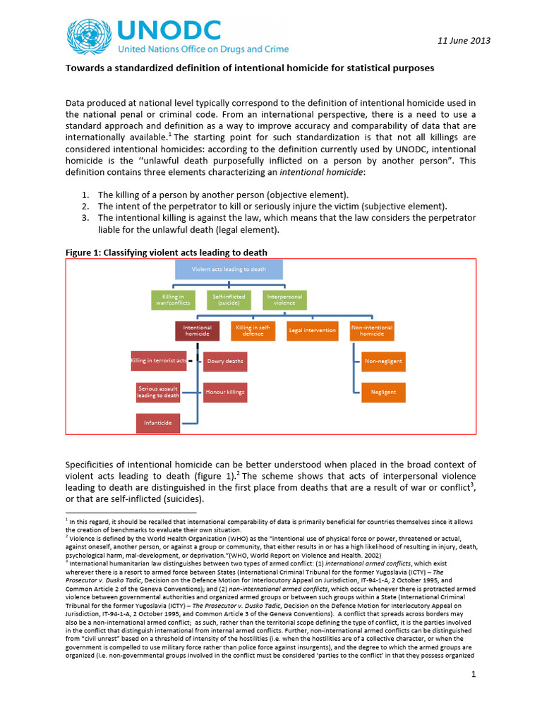 Intentional Homicide Standardized Definition English | PDF | Homicide ...