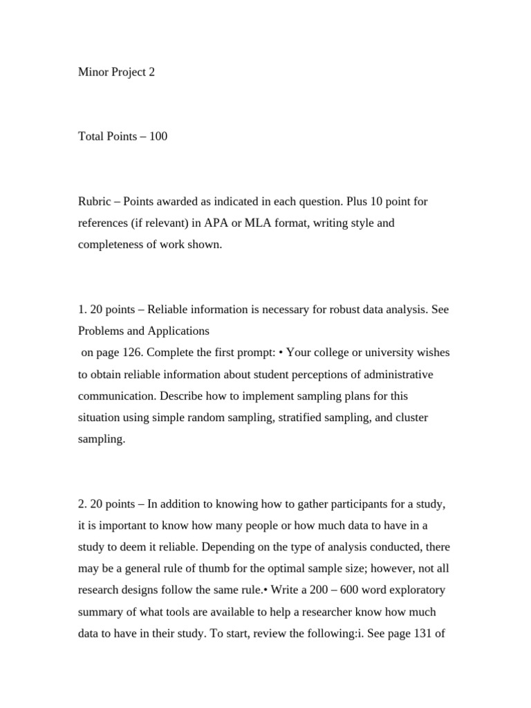 Minor Project 2 Total Points 100 Rubric Points Awarded A | PDF